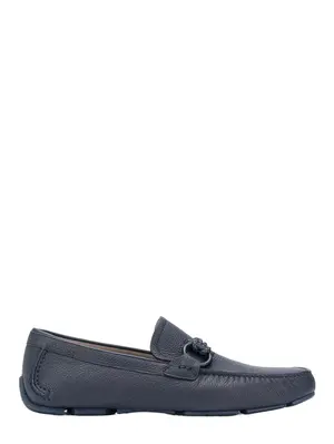 FERRAGAMO Gancini Moccasin Driver Shoes - Blue