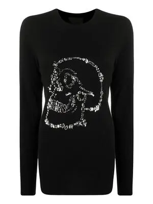 Philipp Plein Embellished Skull Jumper - Black