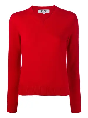 Play Comme Des Garcon Classic Knit Sweater - Red