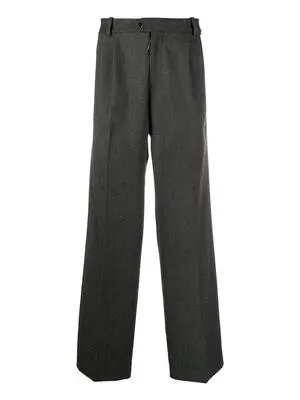 Off-White Tailored Virgin Wool Pleated Trousers - Grey