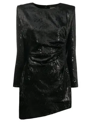SAINT LAURENT Silk Snakeskin-Effect Mini Dress