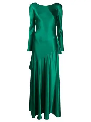 Alberta Ferretti V-back Flared Gown - Green