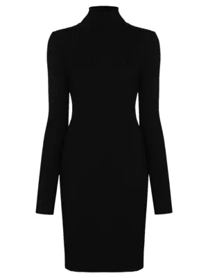 Wolford Wolford Ribbed-Knit Mini Dress Black