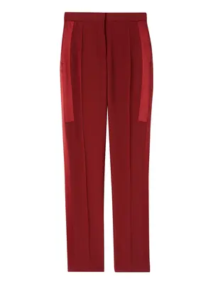 Burberry High-waisted Side Stripe Trousers - Red