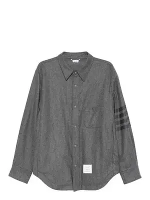 Thom Browne Logo-patch Shirt Jacket - Grey