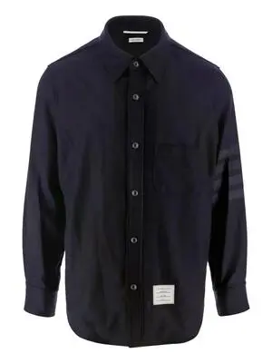 Thom Browne Flannel Tonal 4-bar Shirt Jacket - Blue