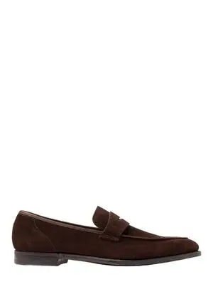 George Cleverley Suede Penny Loafers - Brown