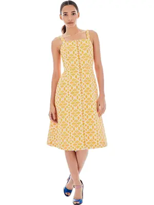 Novis The Granville Cotton Jacquard Dress - Gold