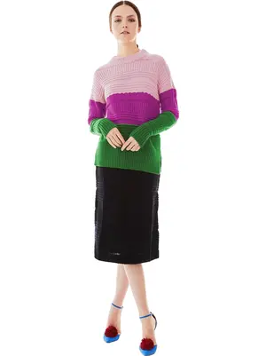 Novis The Wadsworth Sweater - Green / Pink