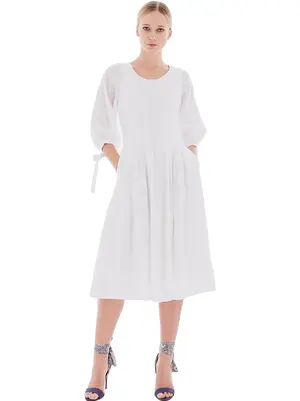 Novis The Bardot Silk Dress - White