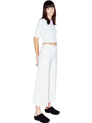 Rosetta Getty Rosetta Getty Pull On Cropped Straight Pant Neutral / White