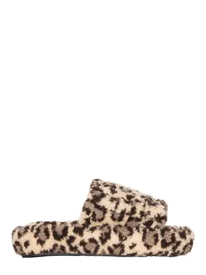 Natasha Zinko Leopard Print Slippers - Neutrals