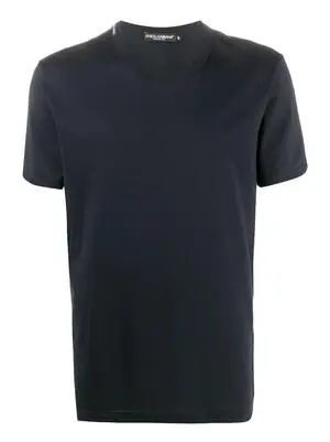 Dolce & Gabbana Logo Label V-neck T-shirt - Blue