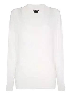 TOM FORD V-neck Long-sleeved Sweater - White