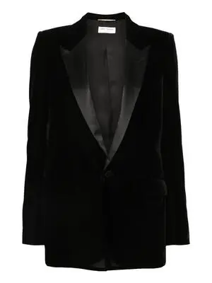 Saint Laurent Single-breasted Velvet Tuxedo Jacket - Black