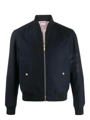 Thom Browne 4-bar Flannel Blouson Jacket - Blue