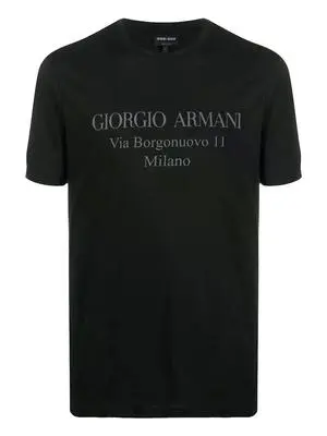 Giorgio Armani Logo Print T-shirt - Black