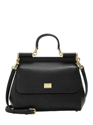 Dolce & Gabbana Dolce&Gabbana Sicily Leather Shoulder Bag Black