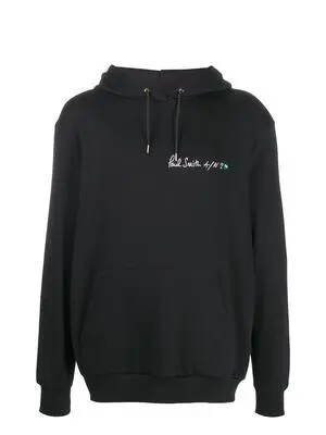 Paul Smith Logo Print Oversized Hoodie - Black