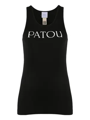 PATOU Logo-print Jersey Tank Top - Black