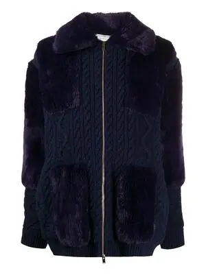STELLA MCCARTNEY Cable-knit Faux-fur Cardigan