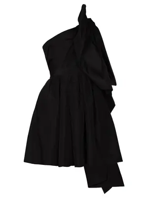 Carolina Herrera One-shoulder Mini Dress With Bow Detail - Black