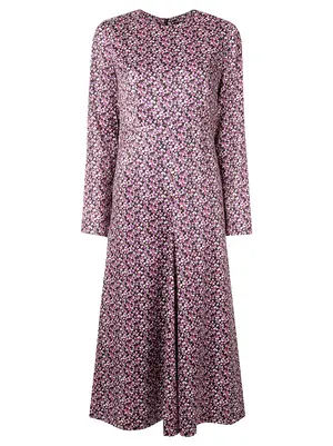 Goen.j Floral-print Flared Midi Dress - Pink