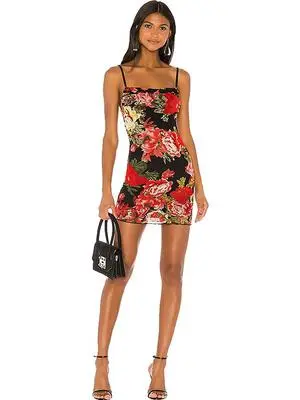 Superdown Marnie Mini Dress - Black Floral