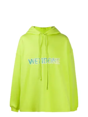 We11Done Logo Print Hoodie - Green