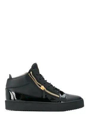 GIUSEPPE ZANOTTI Kriss Leather Mid-top Sneakers - Black
