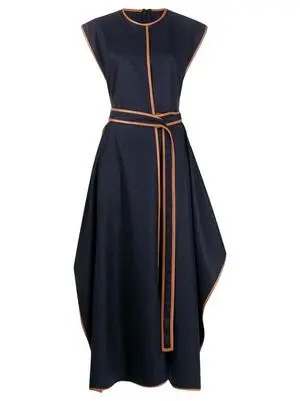 Stella McCartney Eloise Contrast Trim Maxi Dress - Blue