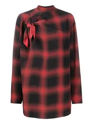 Stella McCartney Zadie Check Silk Blouse - Red