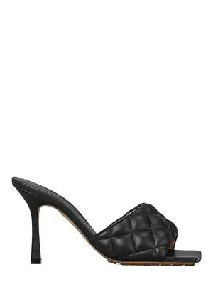 Bottega Veneta Leather Quilted Mules - Black