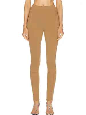 Wardrobe.NYC Front Zip Legging - Tan