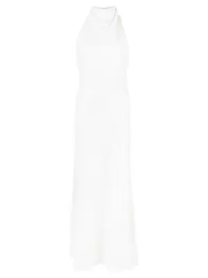 ELLERY Textured Sequin Halterneck Dress - White