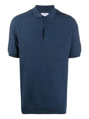 Sunspel Textured Polo Shirt - Blue