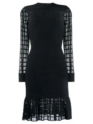 Alexander McQueen Ottoman Knit Mini Dress - Black