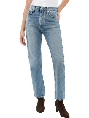 AGOLDE 90s Pinch Waist High Rise Straight Jeans - Navigate