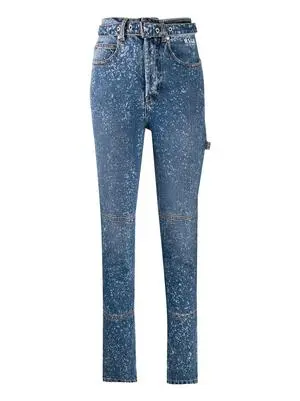 MSGM Paint-splatter Denim Jeans - Blue