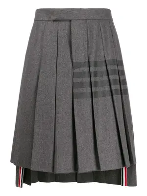 Thom Browne Knee-length Pleated Skirt - Grey