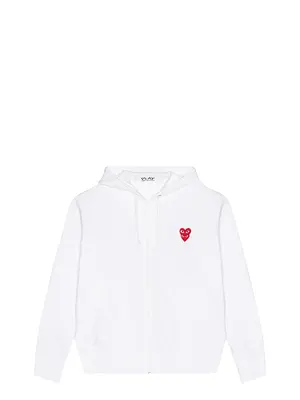 Play Comme Des Garcon COMME Des GARCONS PLAY Zip-Up Sweatshirt White