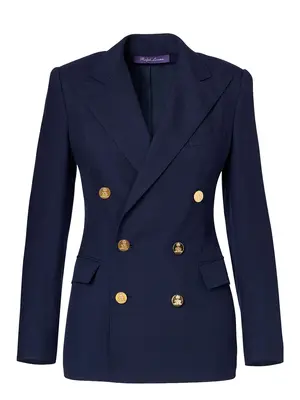 Ralph Lauren Double-breasted Fitted Blazer - Blue