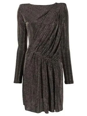 SAINT LAURENT Draped Metallic Dress