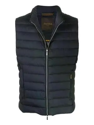 MOORER Padded Zip-up Gilet - Blue