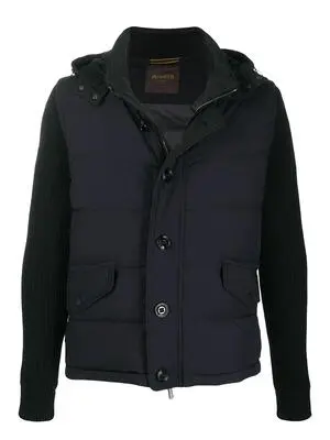 MOORER Padded Contrast Jacket - Blue
