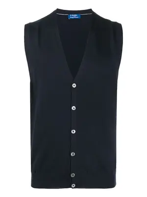 BARBA NAPOLI V-Neck Sleeveless Cardigan