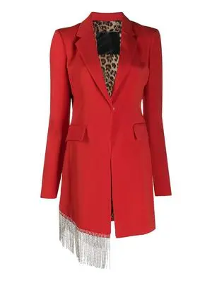 Philipp Plein Crystal Fringe Blazer - Red
