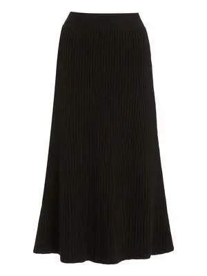Bottega Veneta Ribbed-knit Wool Midi Skirt - Brown