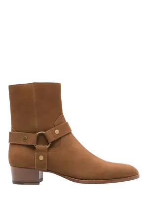 Saint Laurent Wyatt Suede Boots - Brown