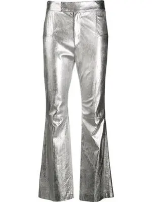 Philosophy Di Lorenzo Serafini Metallic Flared Trousers - Silver